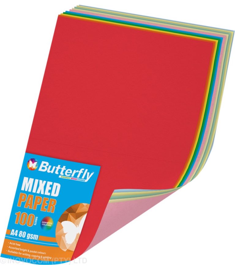 Butterfly A4 Bright & Pastel Paper 80gsm 100 Sheets – STANLEY'S SCHOOL ...